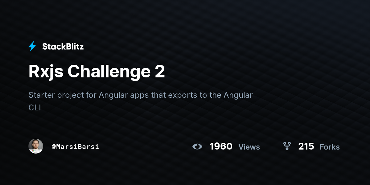 Rxjs Challenge 2 - StackBlitz
