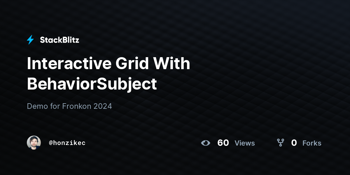 Interactive Grid With BehaviorSubject - StackBlitz