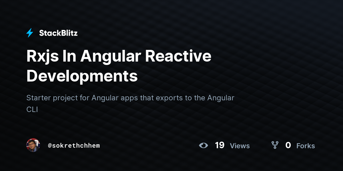 Rxjs In Angular Reactive Developments - StackBlitz