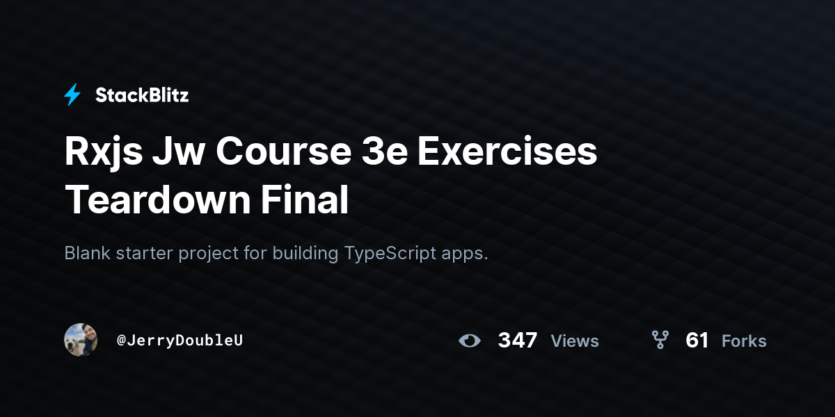 Rxjs Jw Course 3e Exercises Teardown Final - StackBlitz