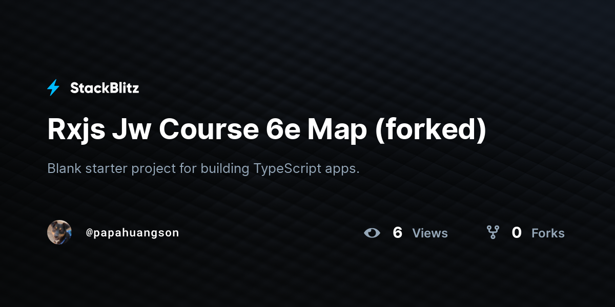Rxjs Jw Course 6e Map (forked) - StackBlitz