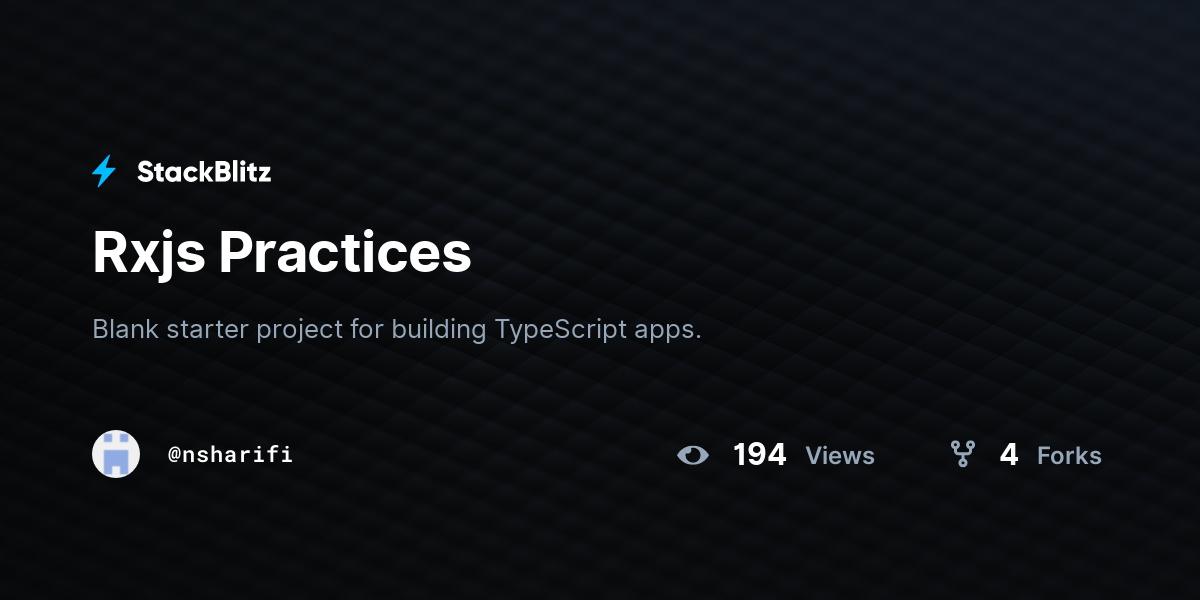 Rxjs Practices - StackBlitz