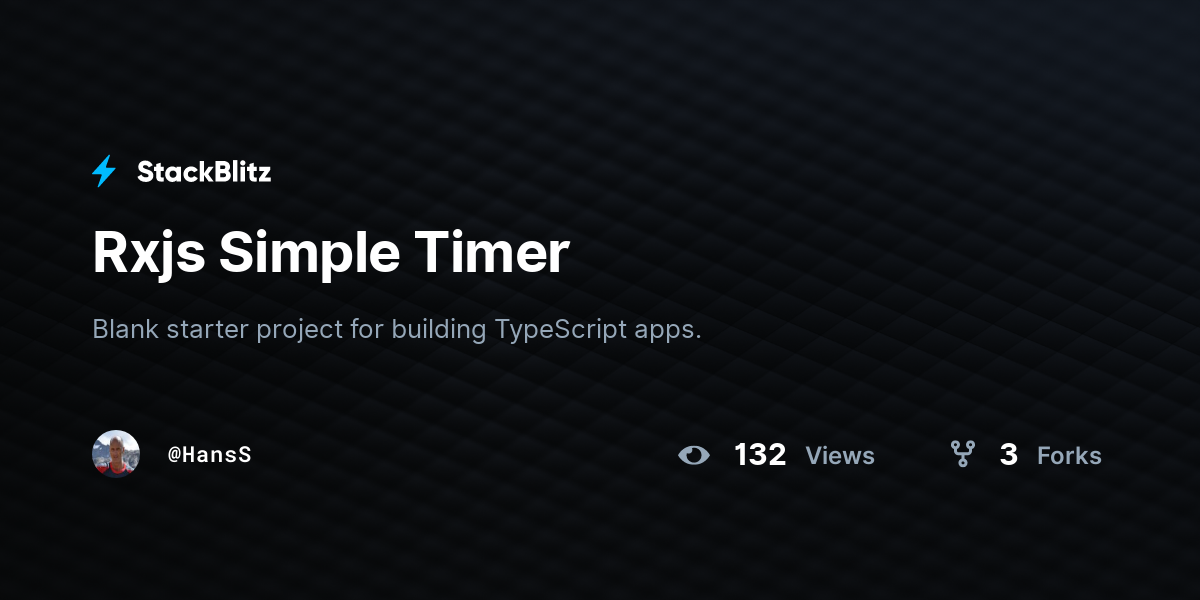 Rxjs Simple Timer - StackBlitz Rxjs Simple Timer - StackBlitz