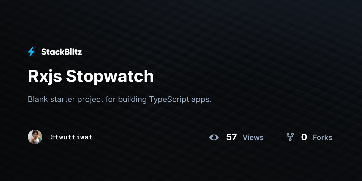 Rxjs Stopwatch Stackblitz