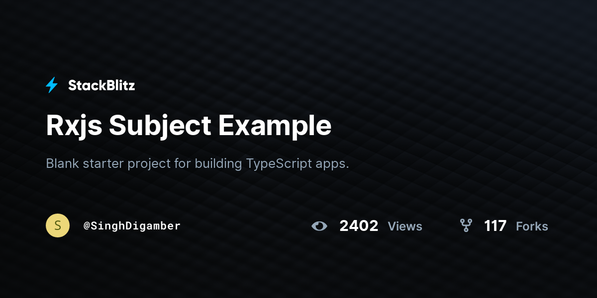 Rxjs Subject Example - StackBlitz Rxjs Subject Example - StackBlitz