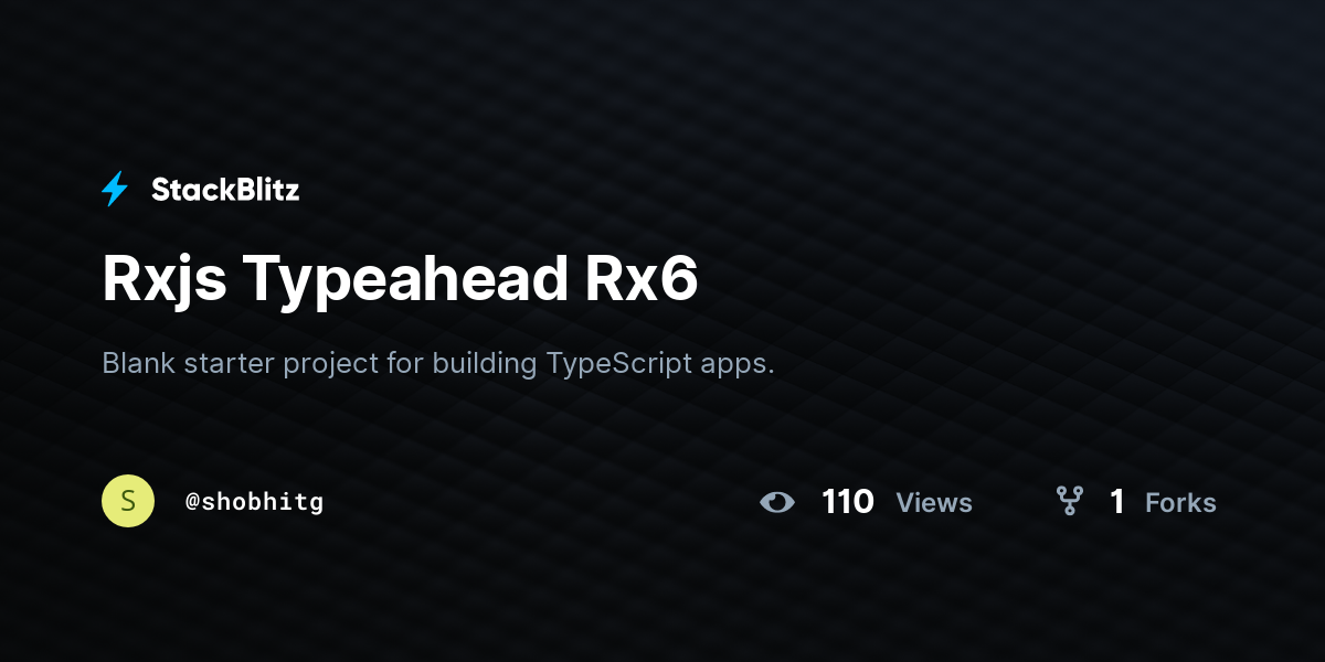 Rxjs Typeahead Rx6 Stackblitz 