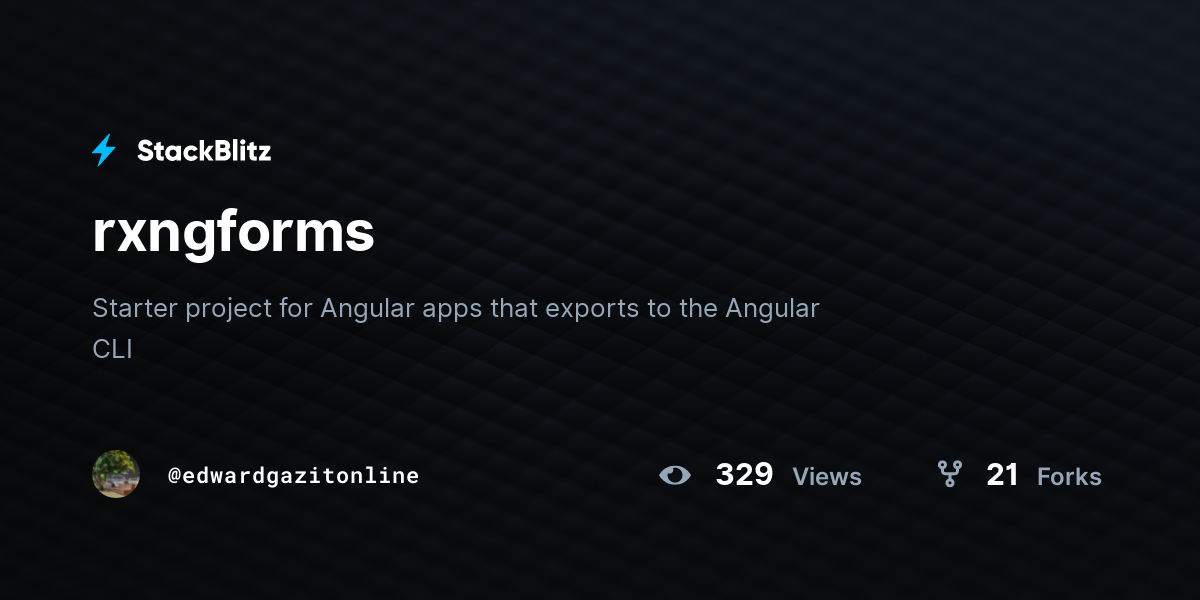 rxngforms - StackBlitz