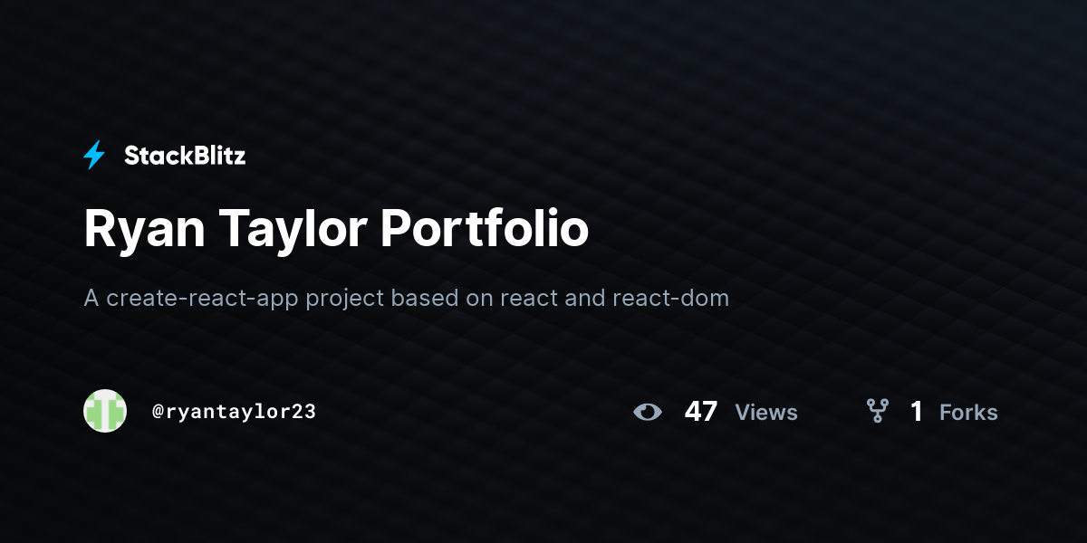 Ryan Taylor Portfolio - StackBlitz