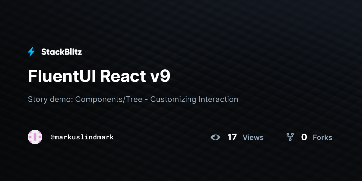 FluentUI React v9 - StackBlitz