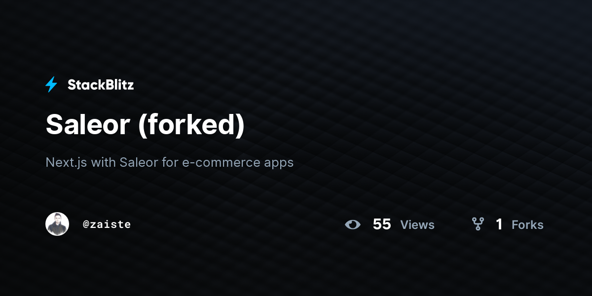 Saleor (forked) - StackBlitz Saleor (forked) - StackBlitz