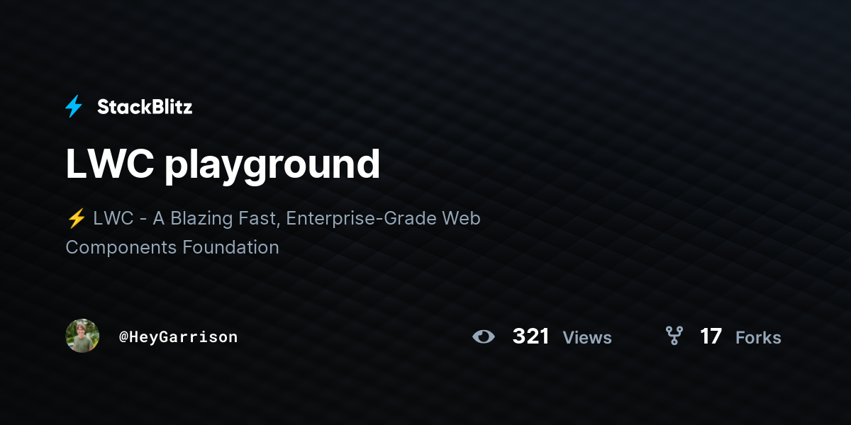 LWC playground - StackBlitz