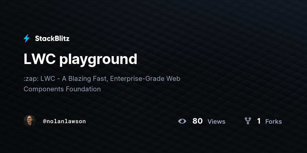 LWC playground - StackBlitz