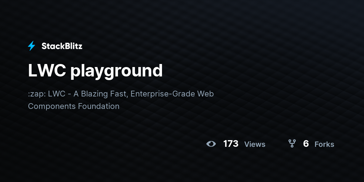 LWC playground - StackBlitz