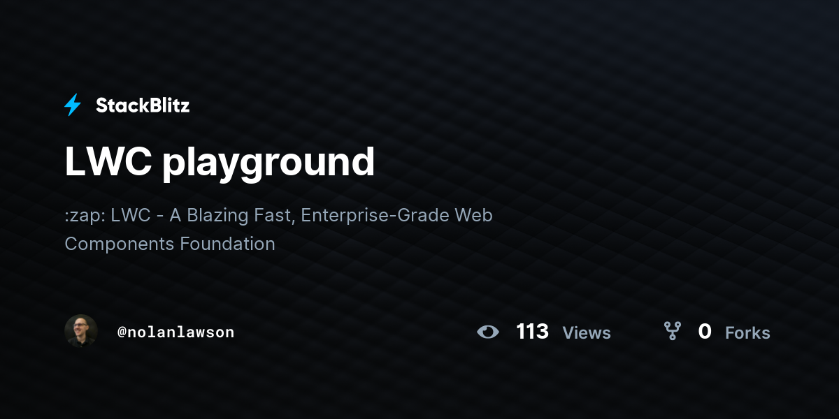 LWC playground - StackBlitz