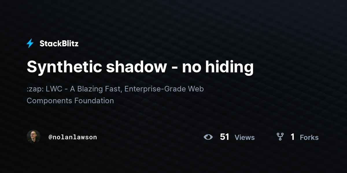 Synthetic shadow - no hiding - StackBlitz