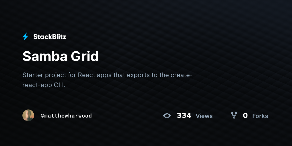 Samba Grid - StackBlitz