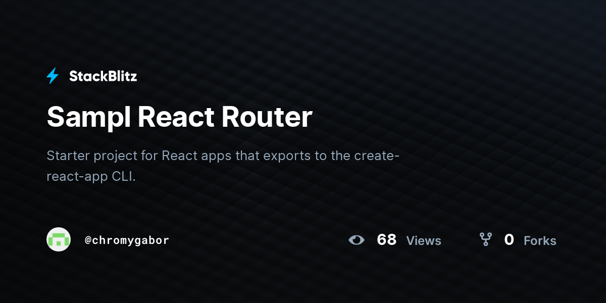 Sampl React Router - StackBlitz