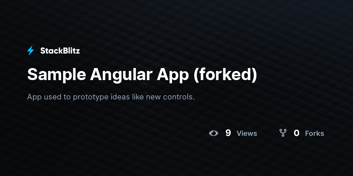 Sample Angular App (forked) - StackBlitz