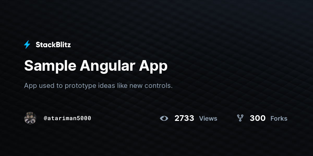 Sample Angular App - StackBlitz