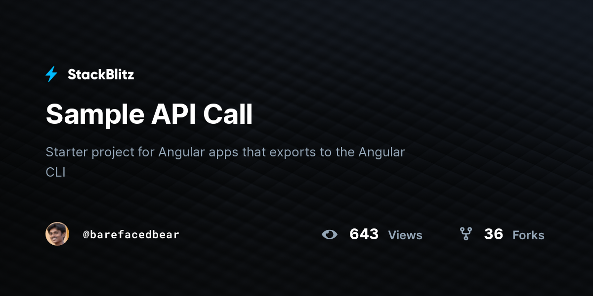 Sample API Call - StackBlitz