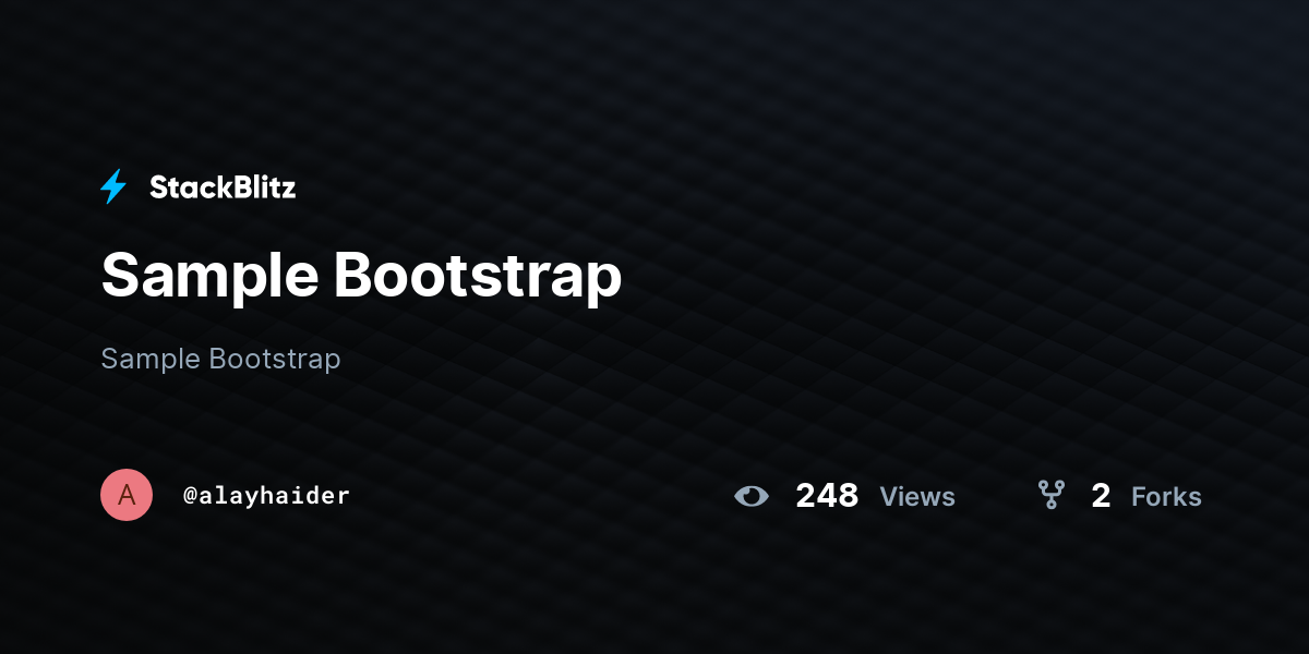 Sample Bootstrap - StackBlitz