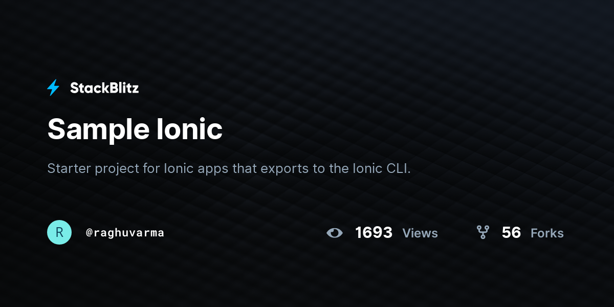 Sample Ionic - StackBlitz