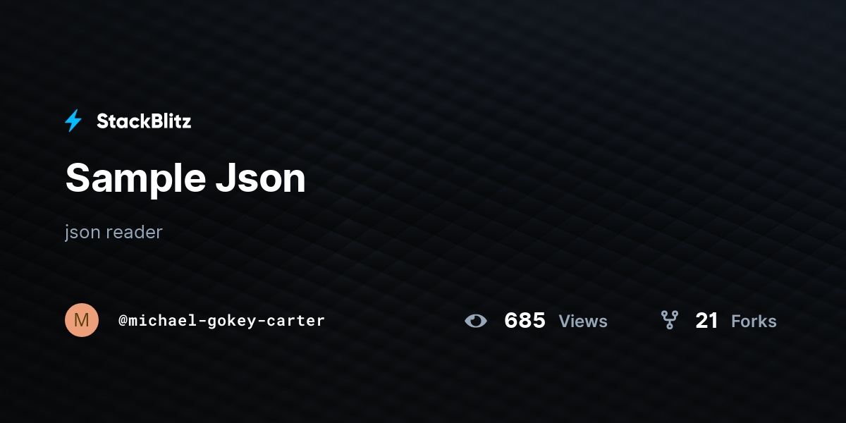 Sample Json - StackBlitz