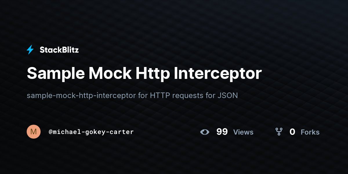 Sample Mock Http Interceptor - StackBlitz