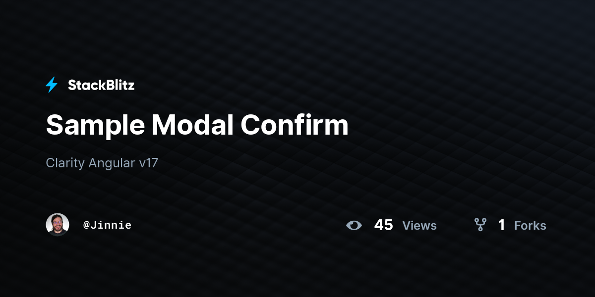 Sample Modal Confirm - StackBlitz
