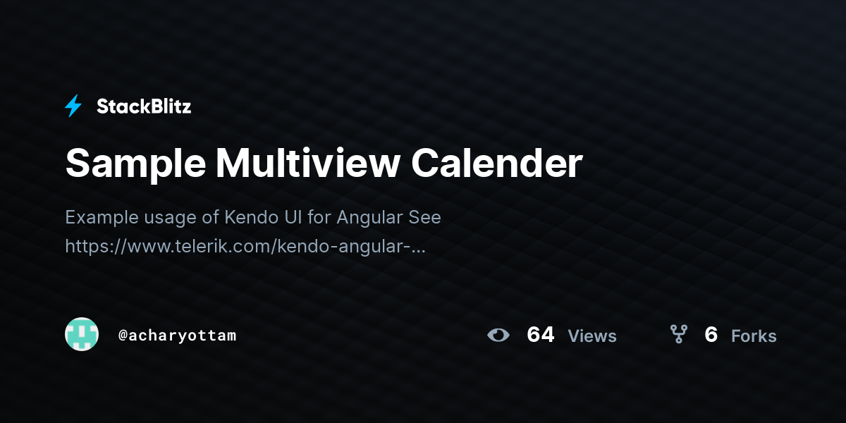 Sample Multiview Calender - StackBlitz