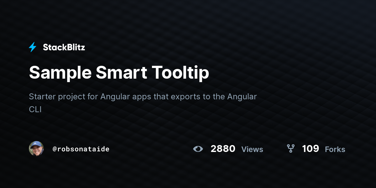 Sample Smart Tooltip - StackBlitz