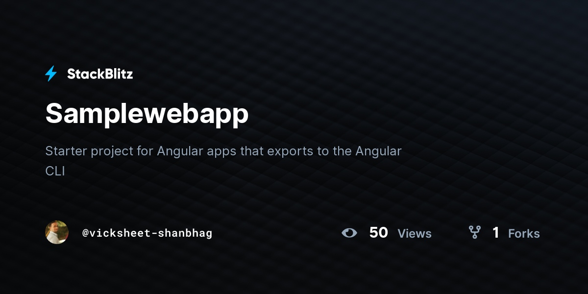 Samplewebapp - StackBlitz