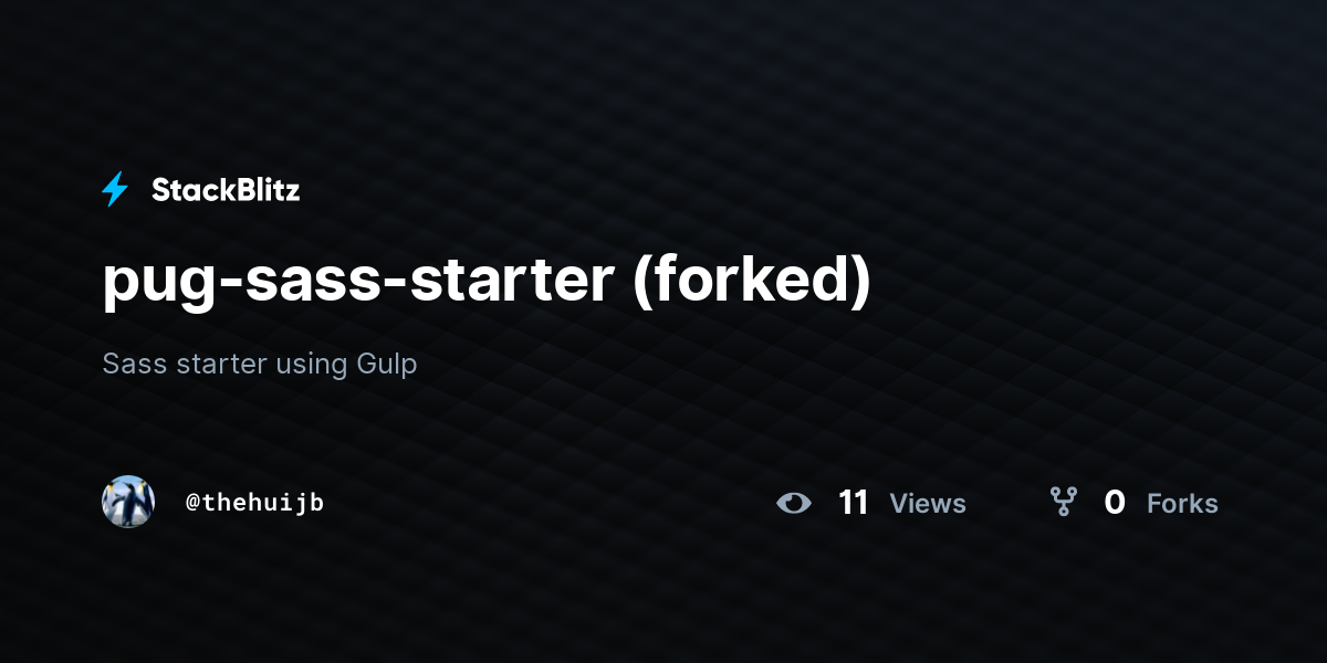 Pug Sass Starter Forked Stackblitz