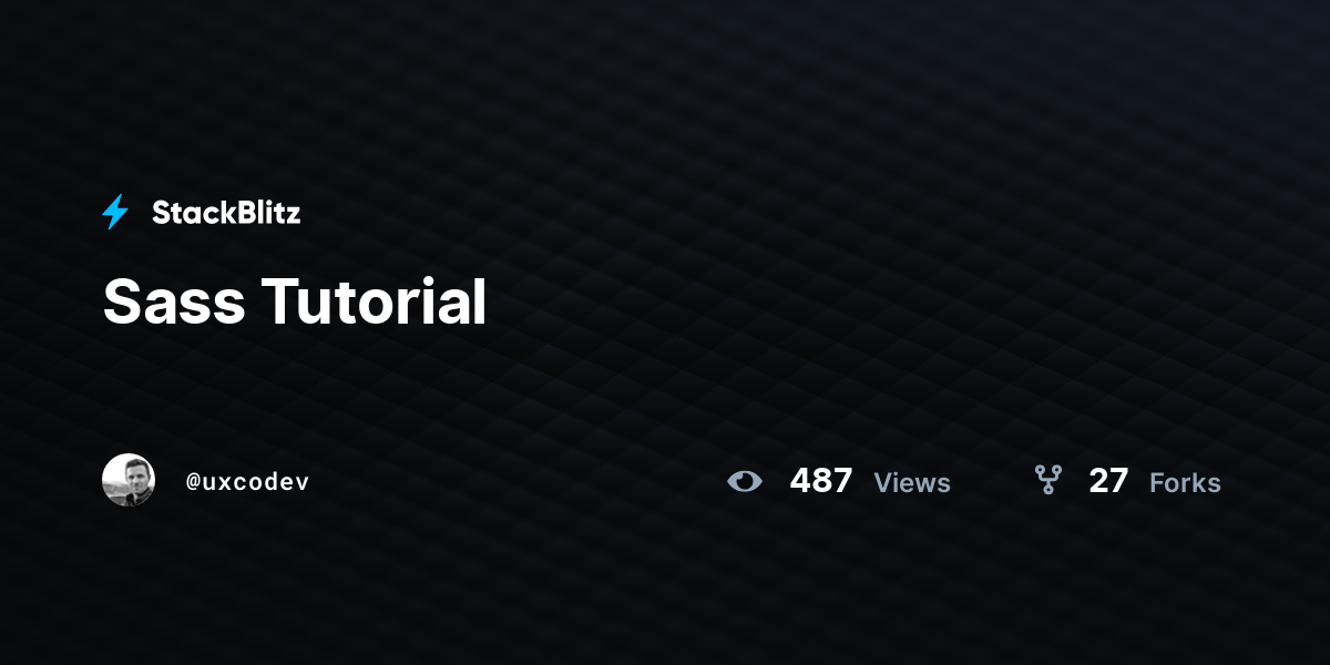 Sass Tutorial - StackBlitz