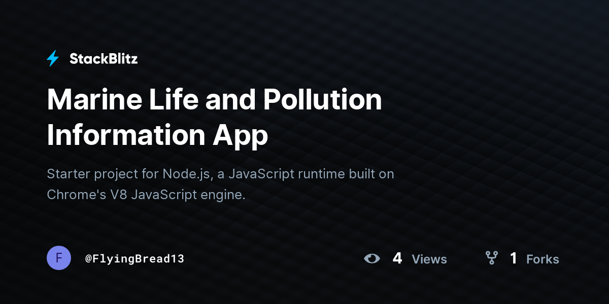 Marine Life and Pollution Information App - StackBlitz