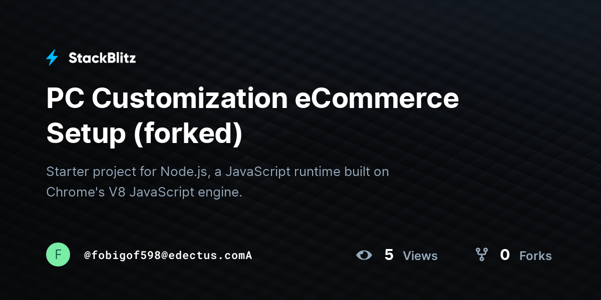 PC Customization eCommerce Setup (forked) - StackBlitz