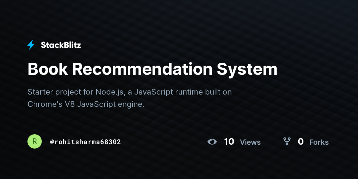 Book Recommendation System - StackBlitz
