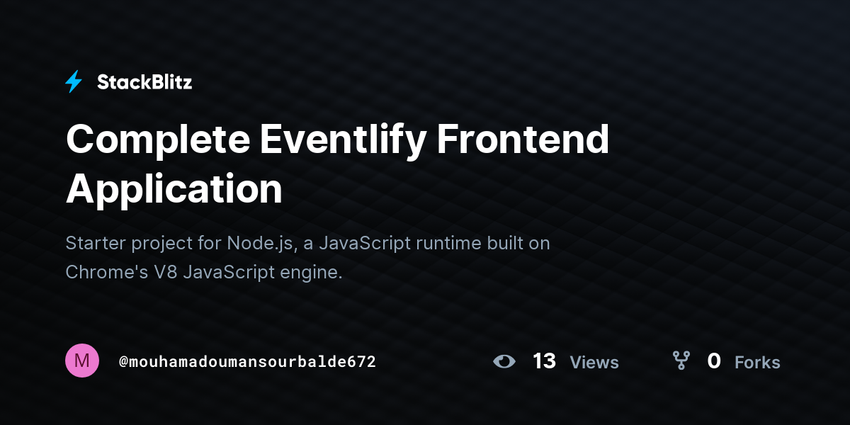 Complete Eventlify Frontend Application - StackBlitz