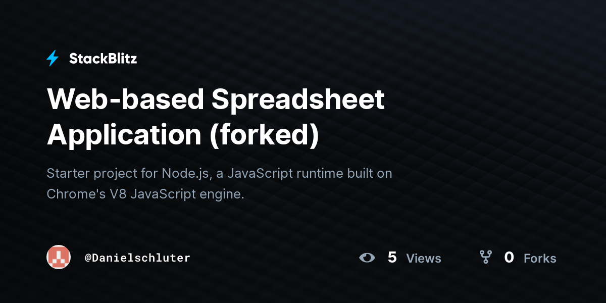 Web-based Spreadsheet Application (forked) - StackBlitz