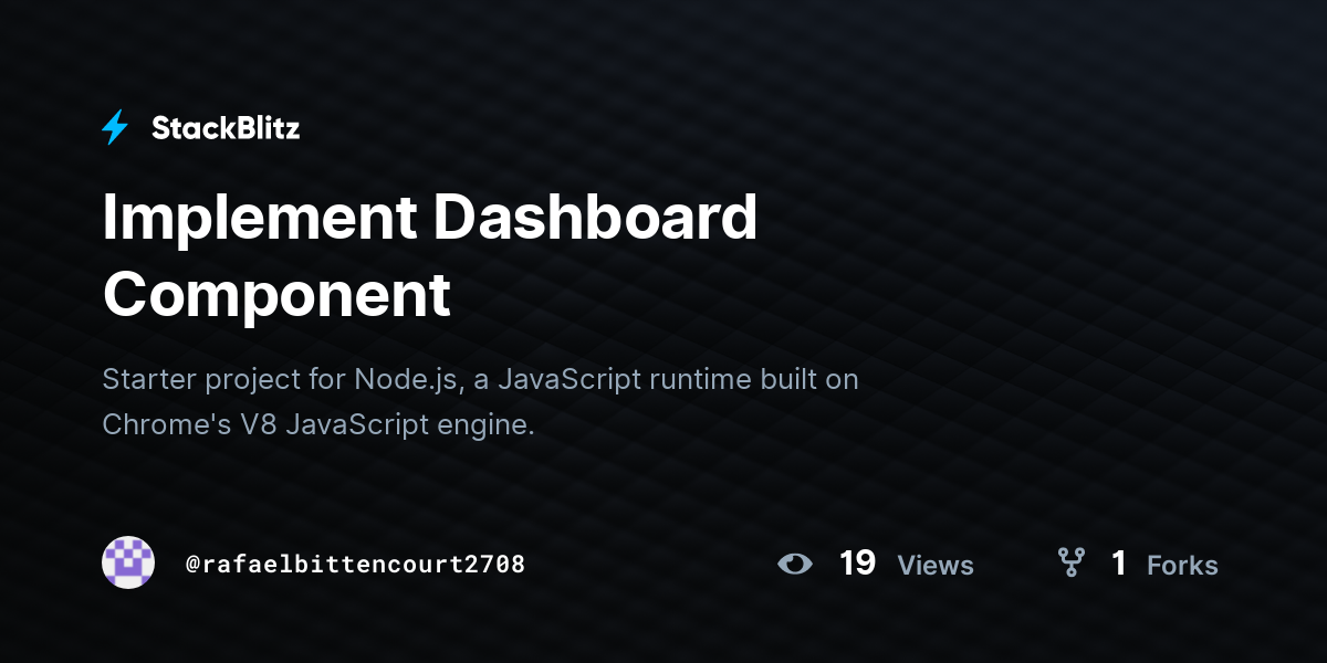Implement Dashboard Component - StackBlitz