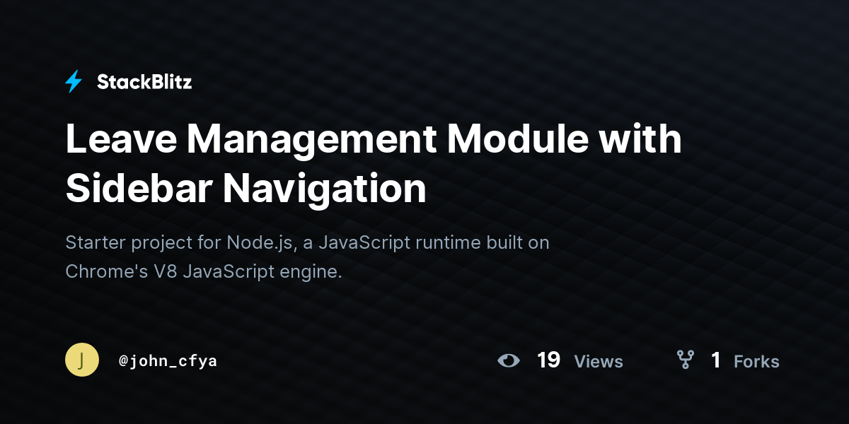 Leave Management Module with Sidebar Navigation - StackBlitz