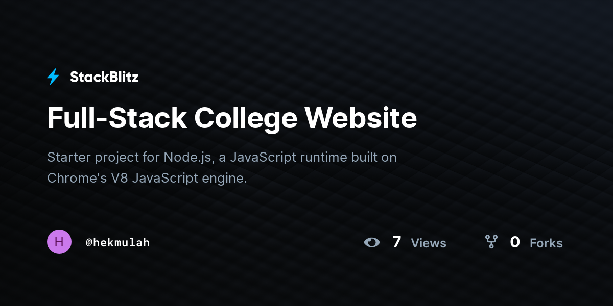 Full-Stack College Website - StackBlitz