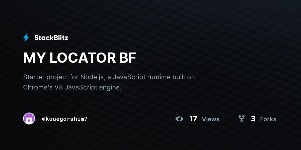 MY LOCATOR BF - StackBlitz