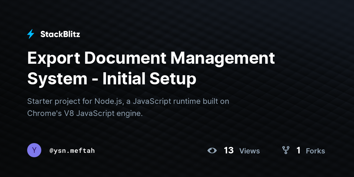 Export Document Management System - Initial Setup - StackBlitz