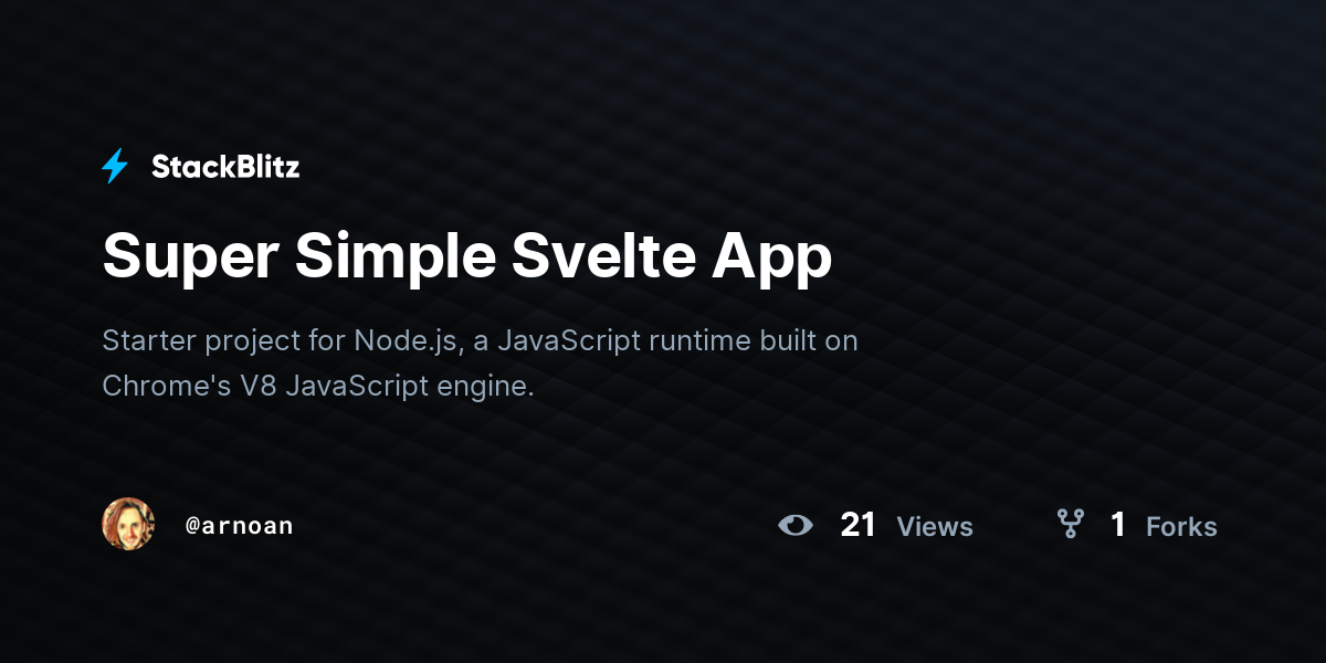 Super Simple Svelte App - StackBlitz