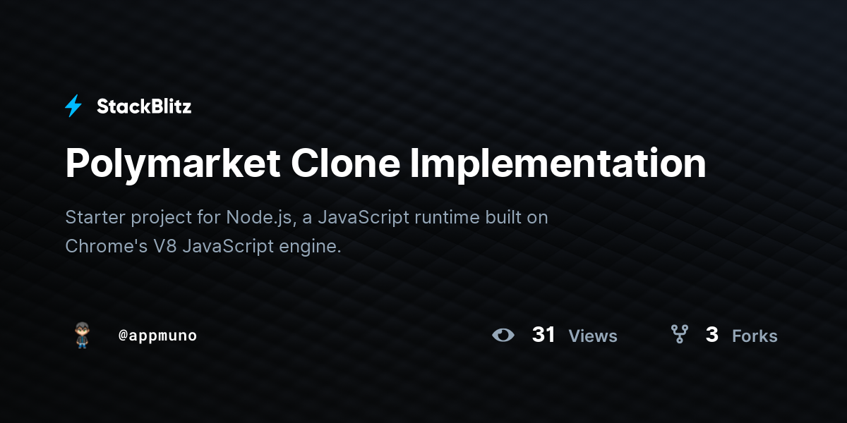 Polymarket Clone Implementation - StackBlitz