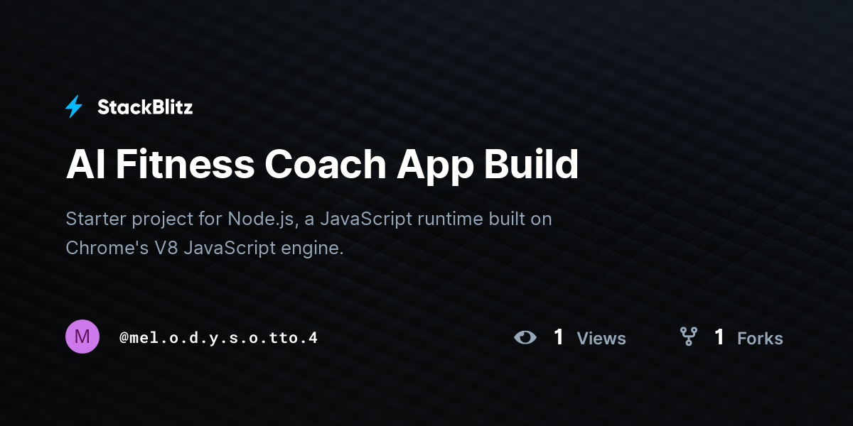 AI Fitness Coach App Build - StackBlitz