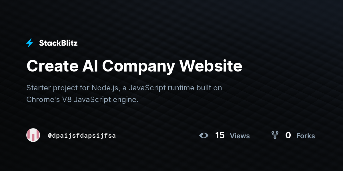 Create AI Company Website - StackBlitz