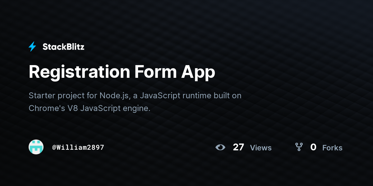 Registration Form App - StackBlitz