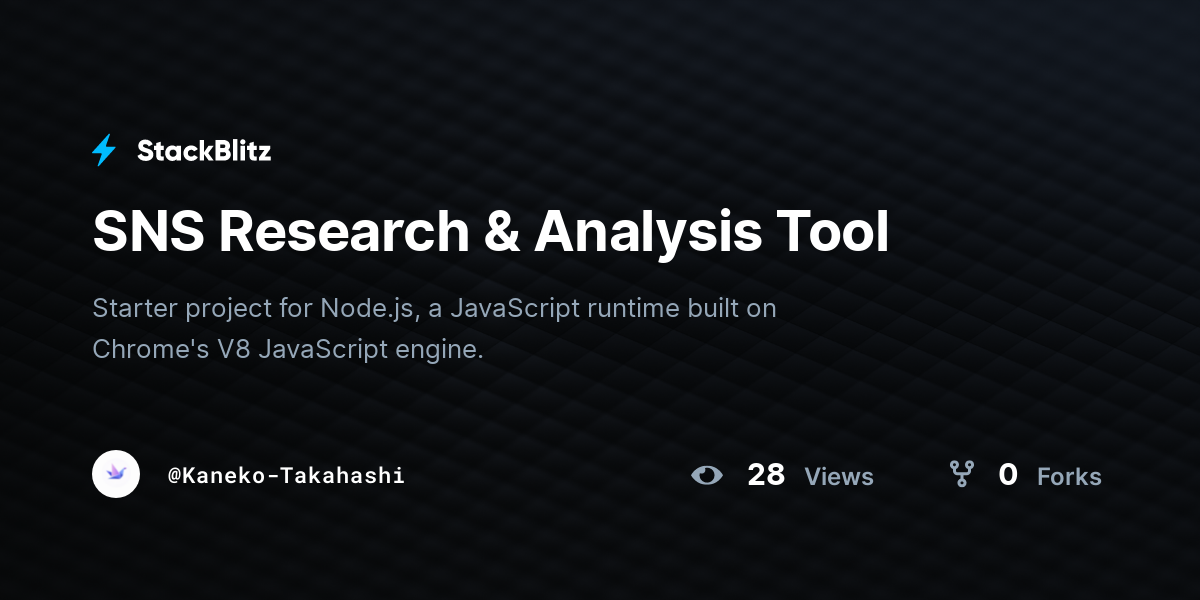 SNS Research & Analysis Tool - StackBlitz